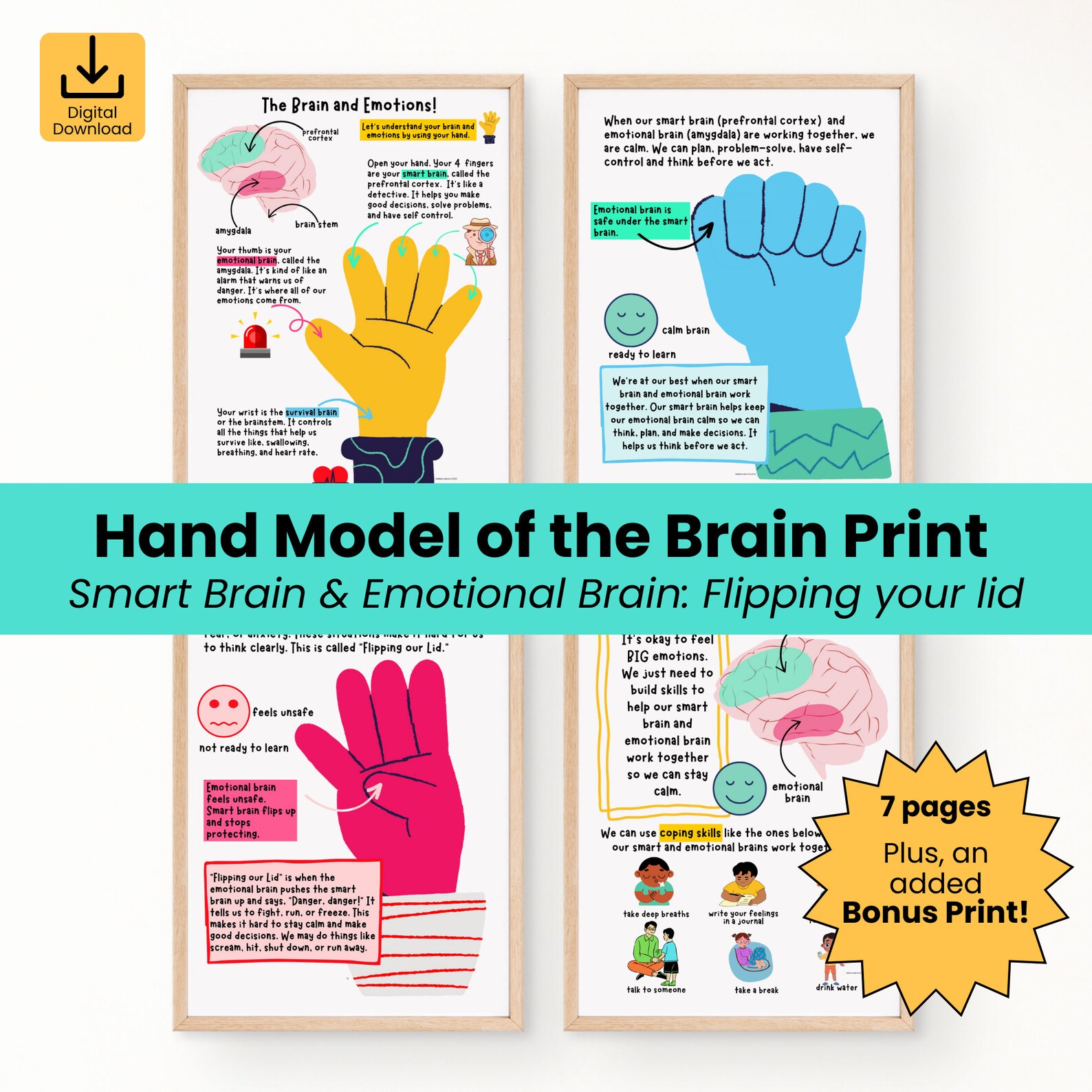 Printable Hand Model of the Brain, Upstairs and Downstairs Brain ...