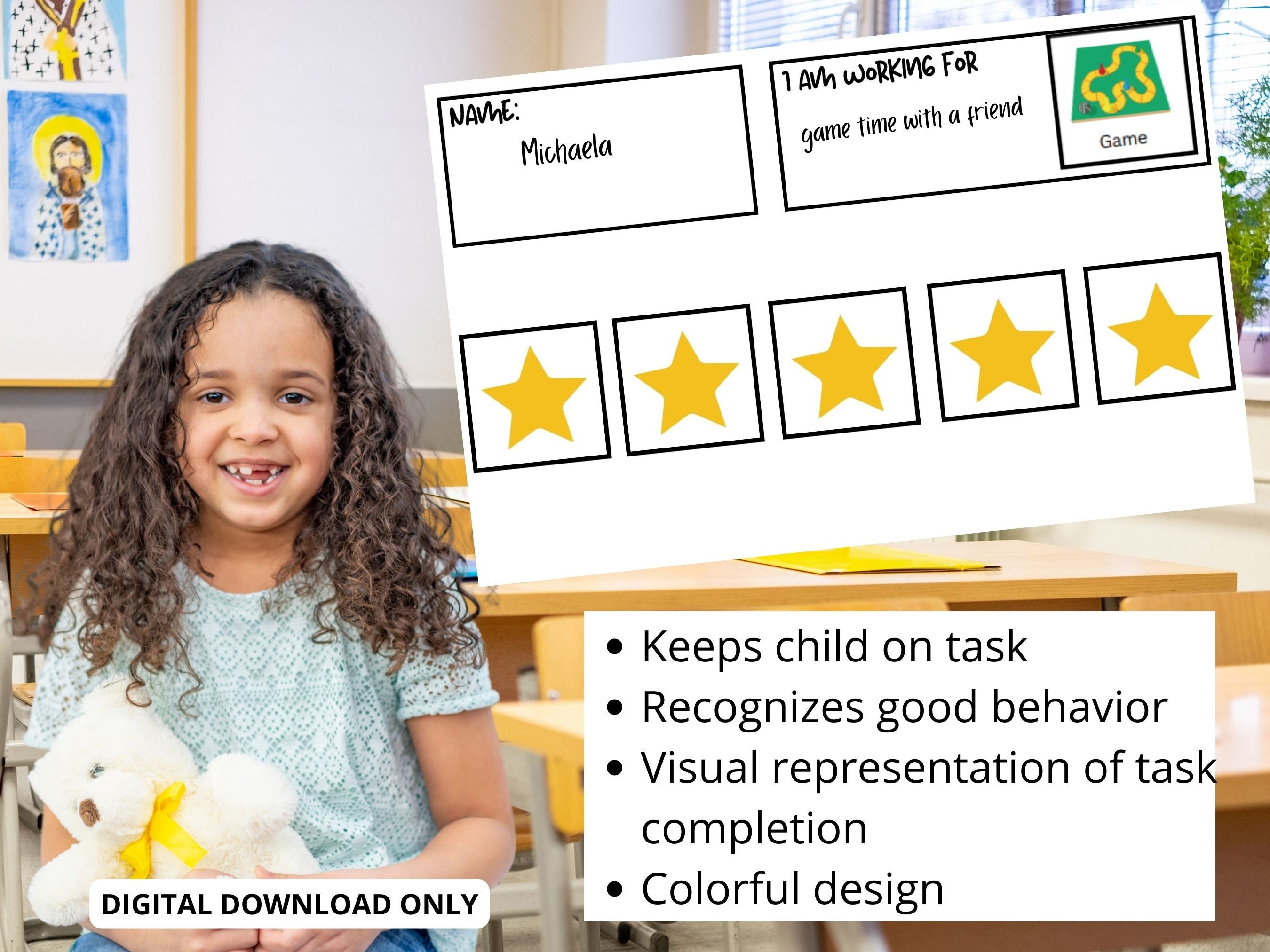 Star Sticker Chart Star Reward Chart Printable Star Token Board Star ...