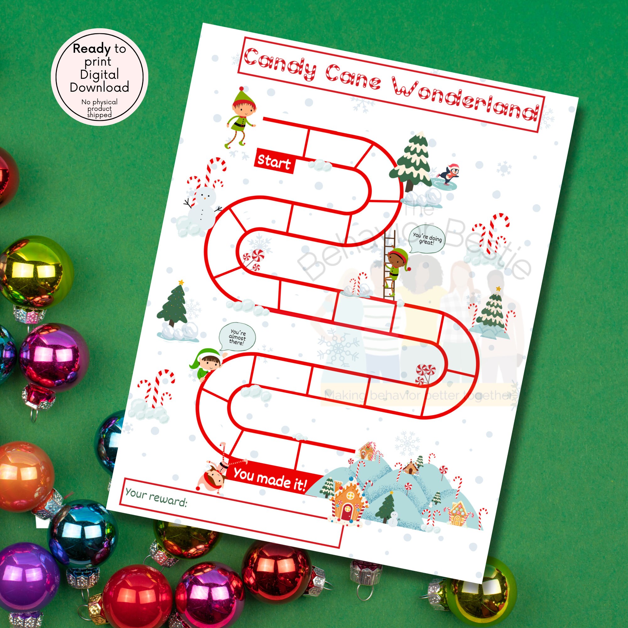 Reward Chart Christmas Printable Behavior Chart Download for - Etsy