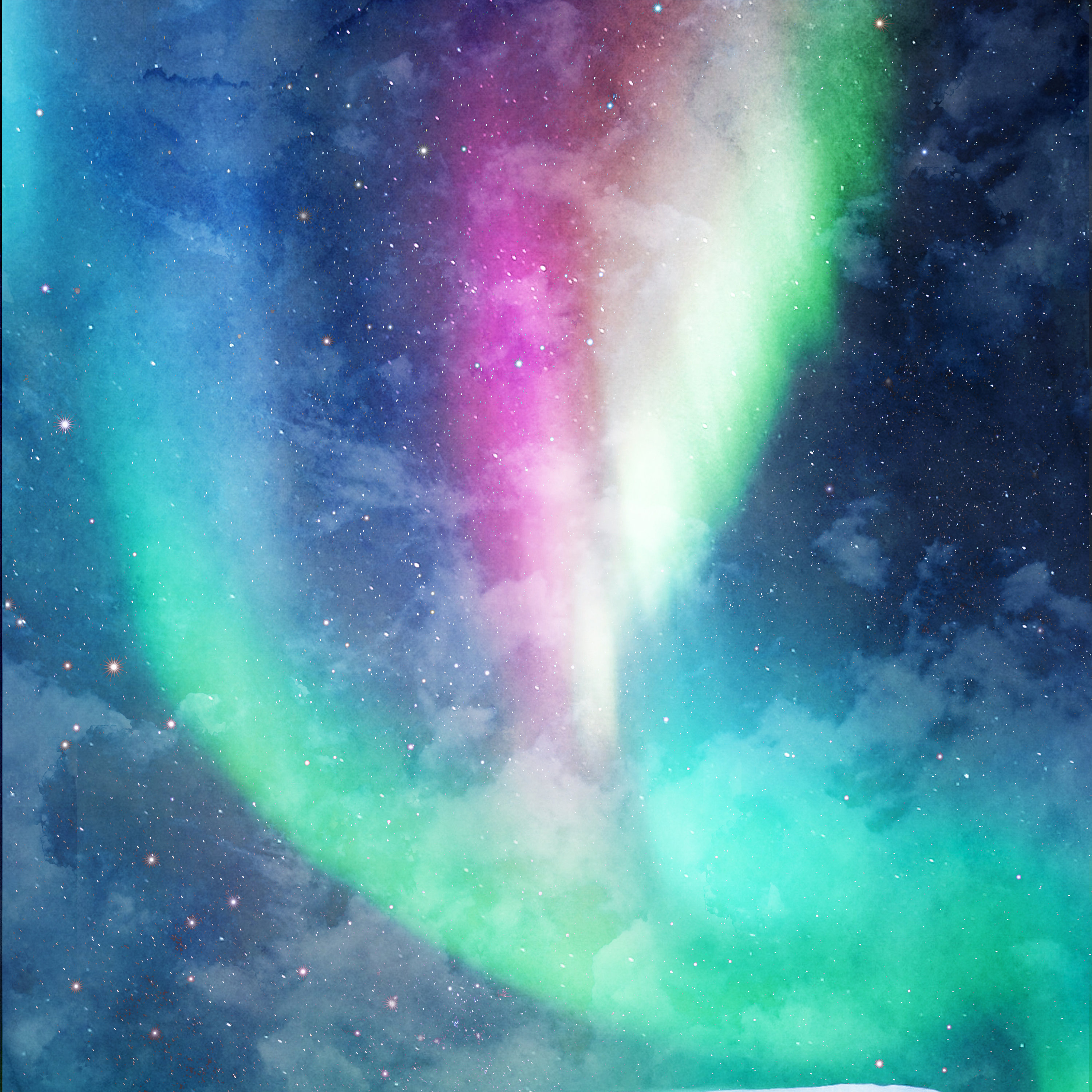 Aurora Digital Paper, Starry Sky Seamless Background, Blue, Black, and ...