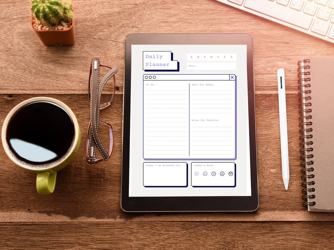 Daily Agenda Purple - Goodnotes, Digital Planning, Print Friendly - Etsy