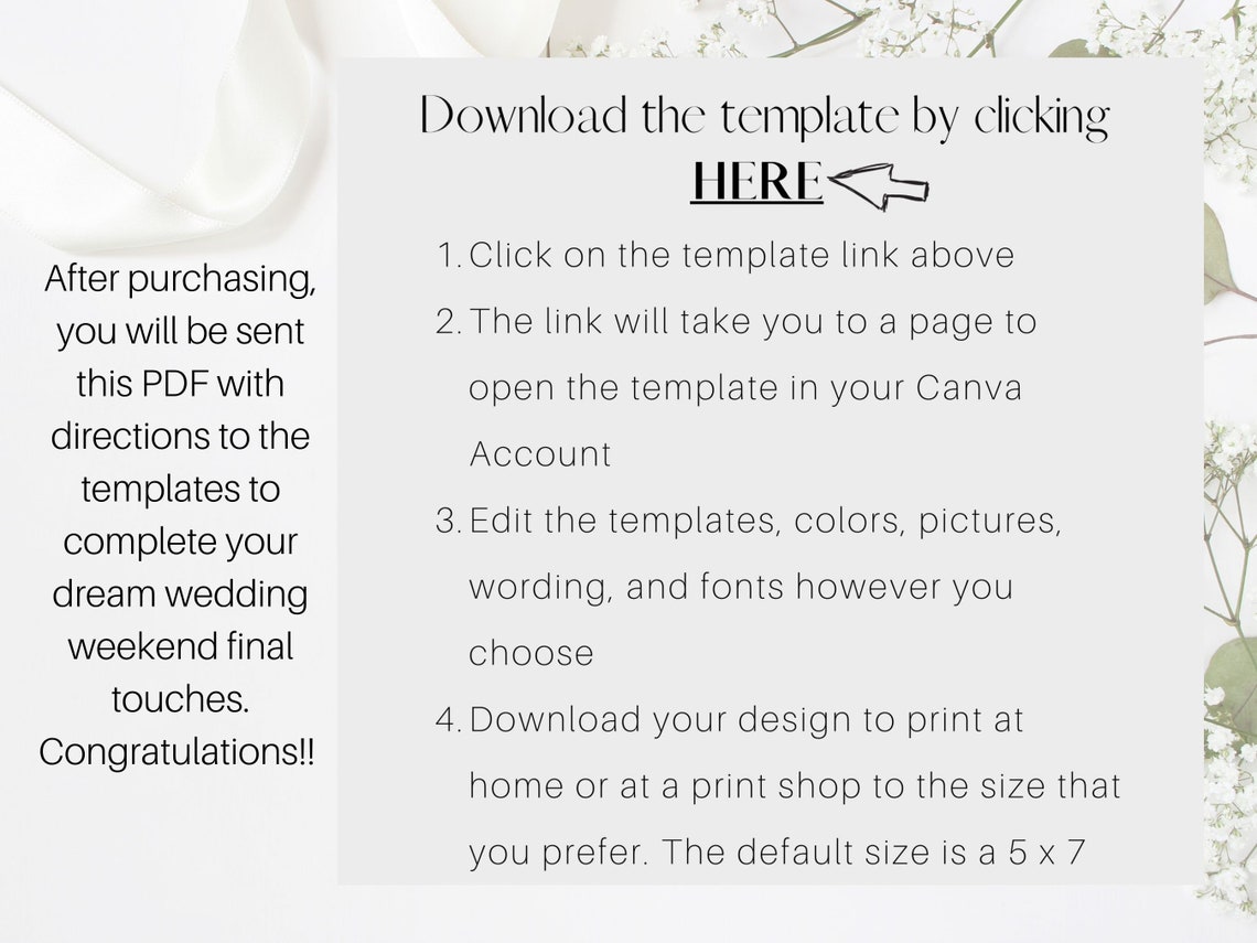 Wedding Signs - No Phones | Custom Wedding | Digital Download | Canva ...