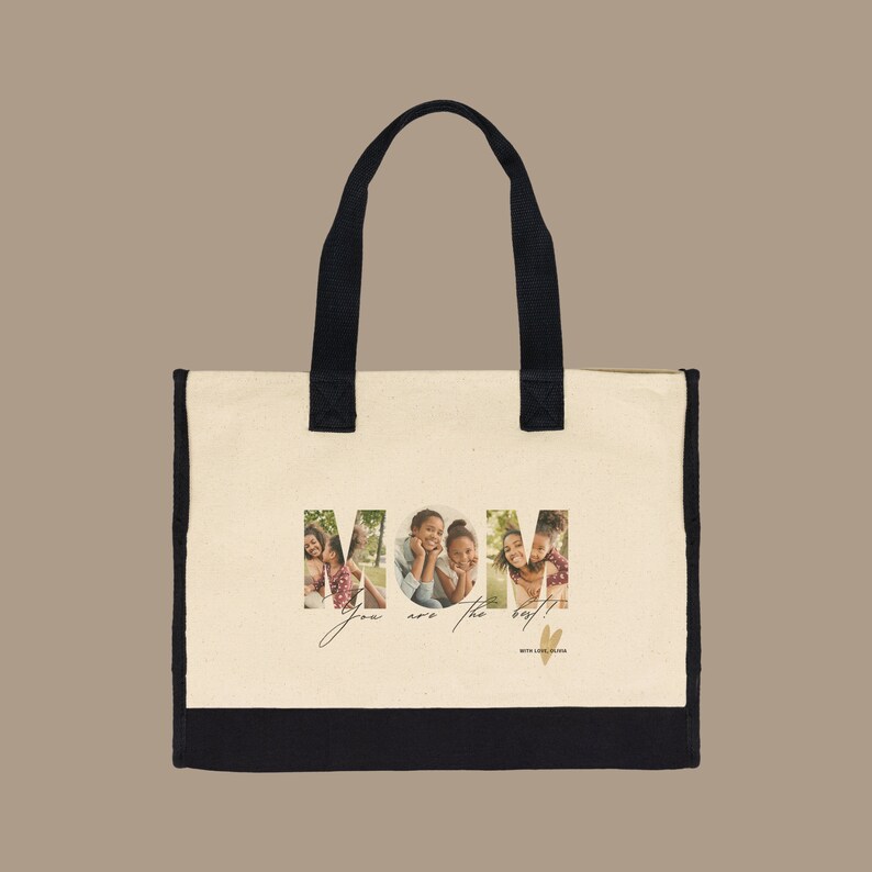 Custom Premium Cotton Tote Bag, Personalized Large Natural Durable Eco ...