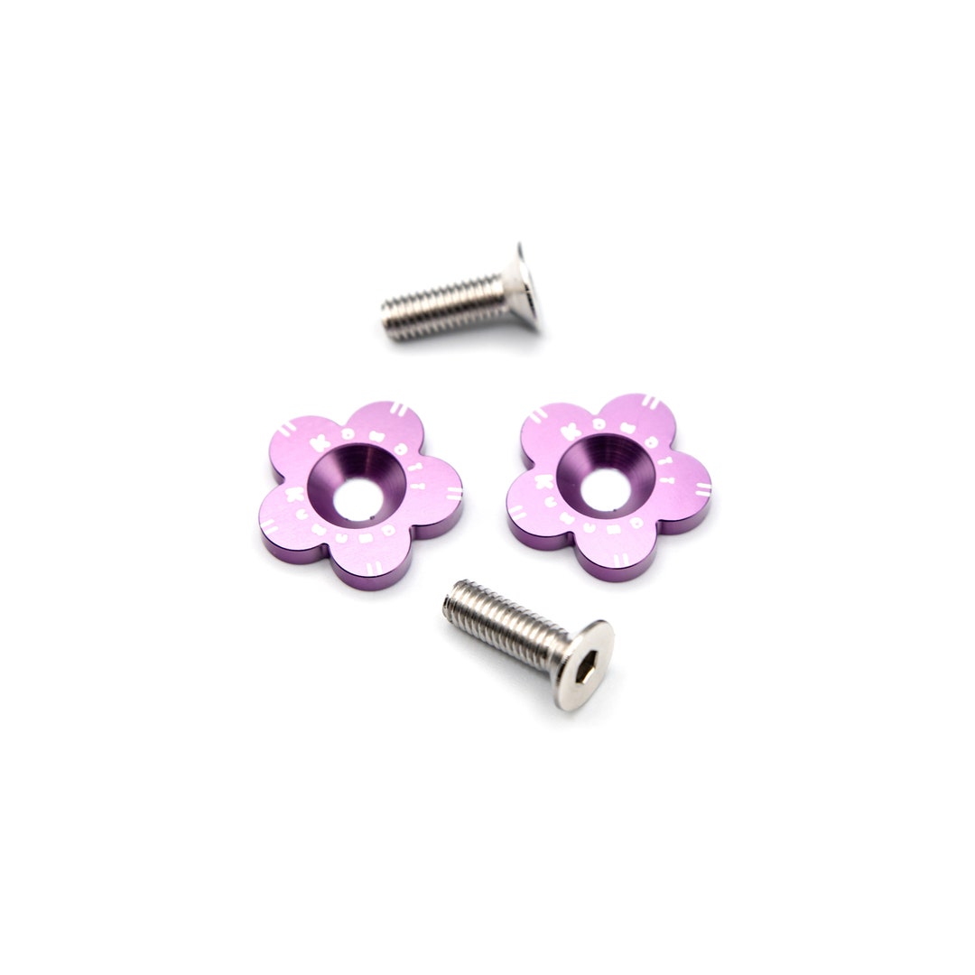 Flower Dress-up Hardware for Car License Plates or Engine Bay ( 2 ...