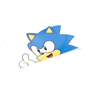 Blue Video Game Hedgehog Peeking Sticker - Etsy