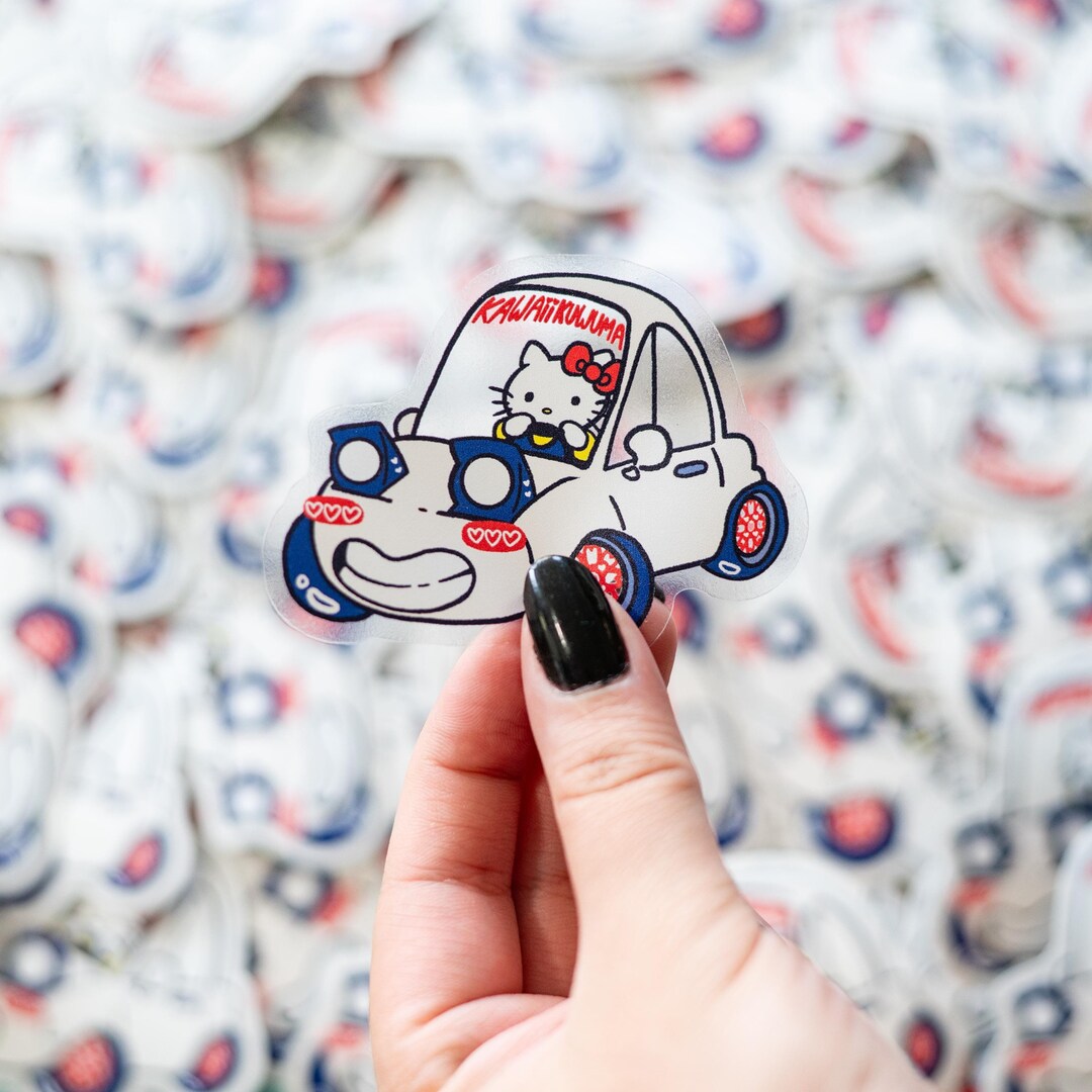 Miata X Kawaii Characters Transparent Vinyl Sticker - Etsy