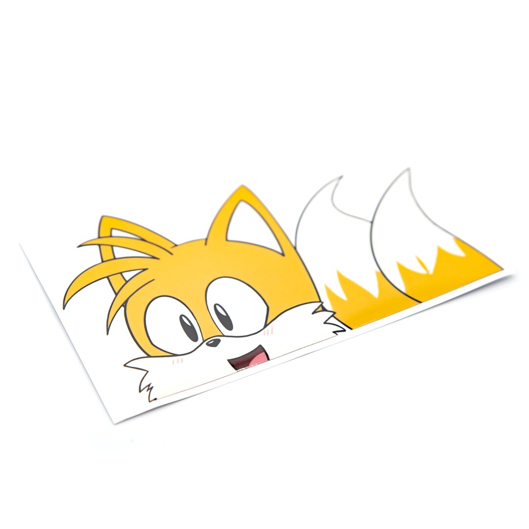 Two Tailed Fox Miles Prower Peeking Sticker - Etsy