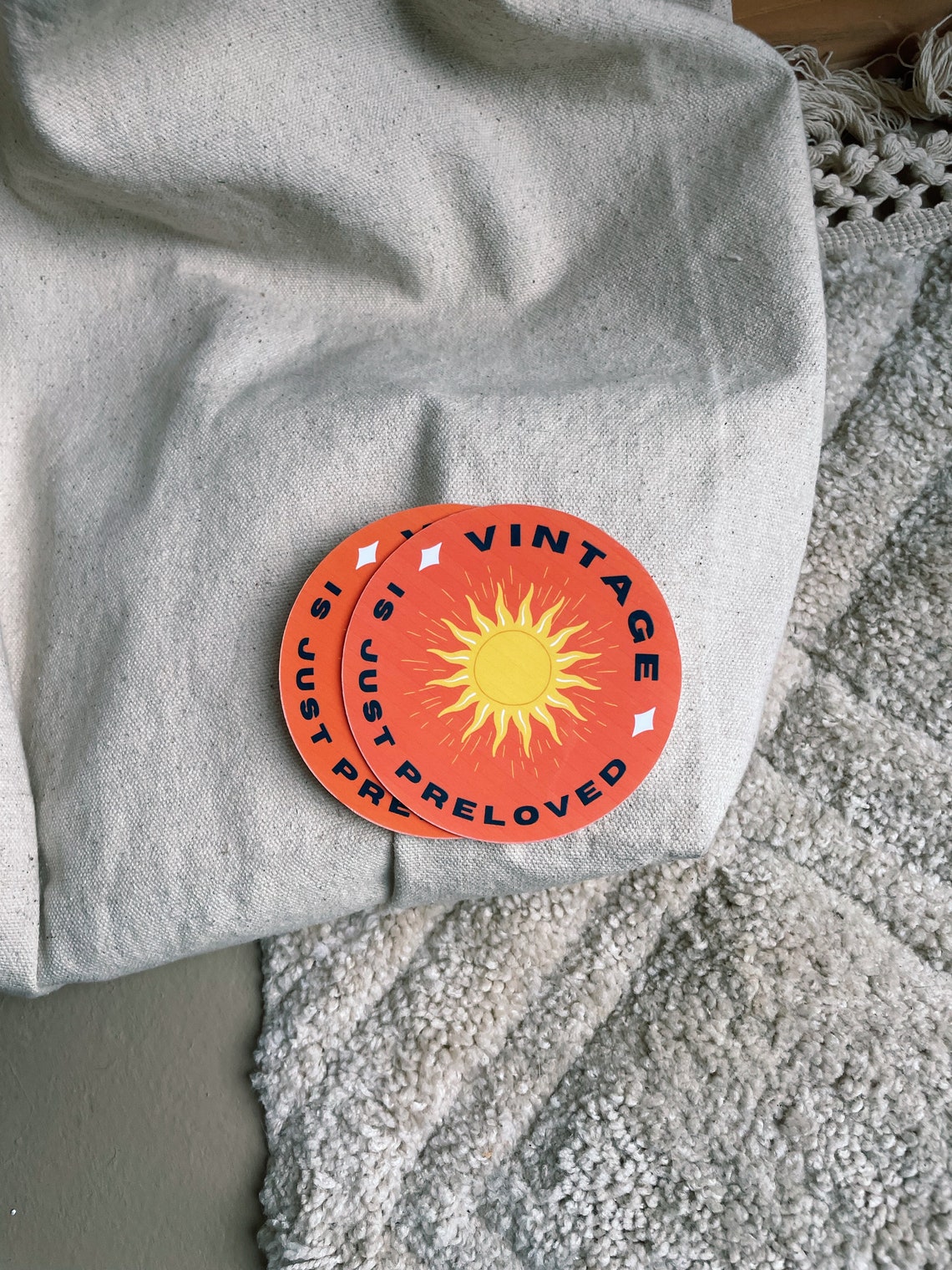 Vintage is Just Preloved Sticker, Trendy Stickers, Vintage Stickers ...