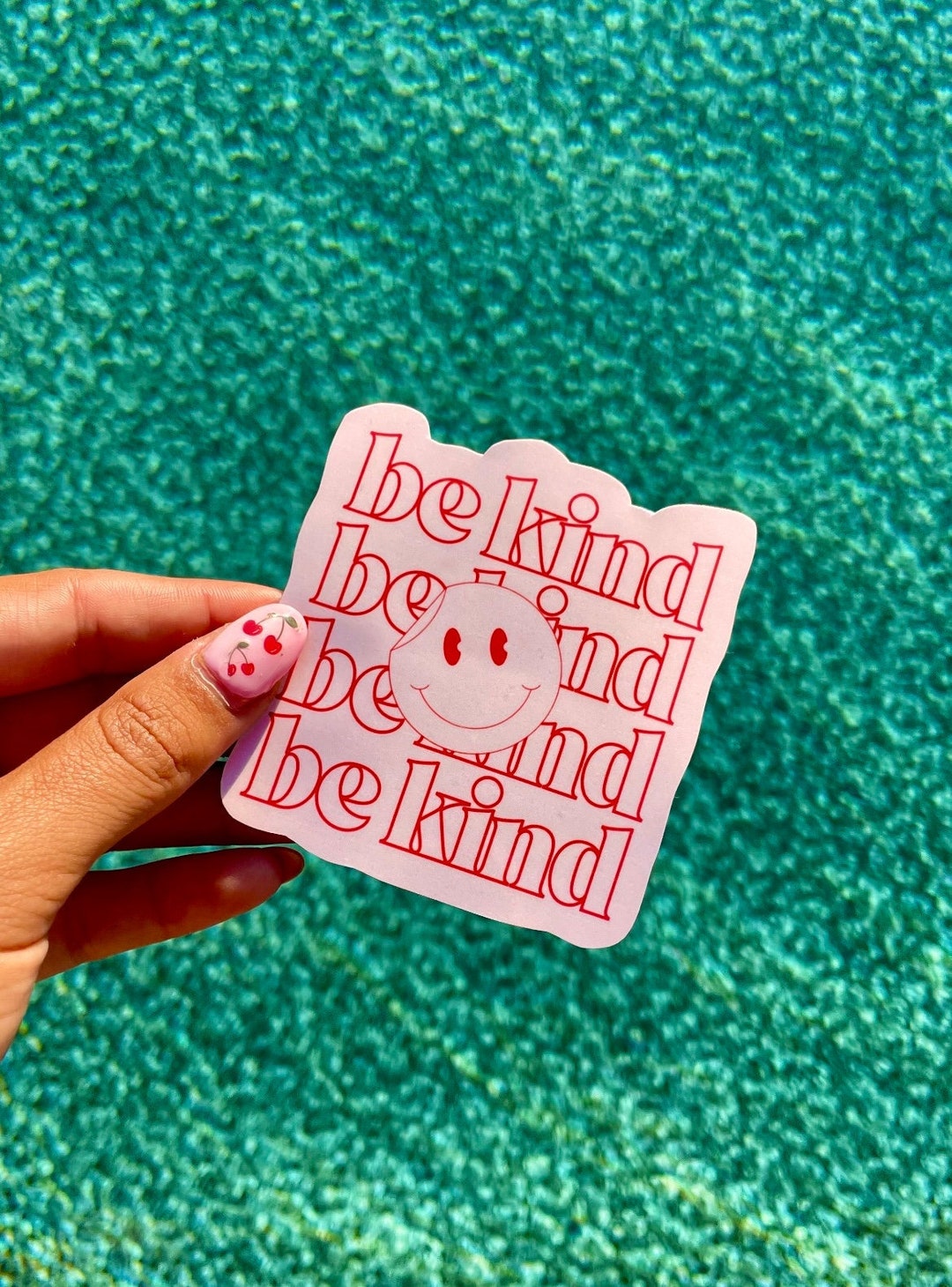 Be Kind Sticker, Positive Quote Sticker, Water Bottle Sticker, Smiley ...