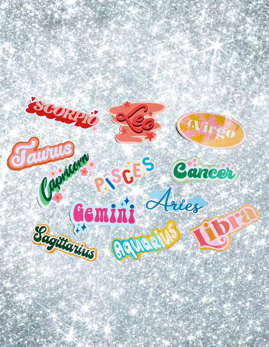Zodiac Sign Bundle Stickers, Zodiac Stickers, Cute Stickers, Handmade ...