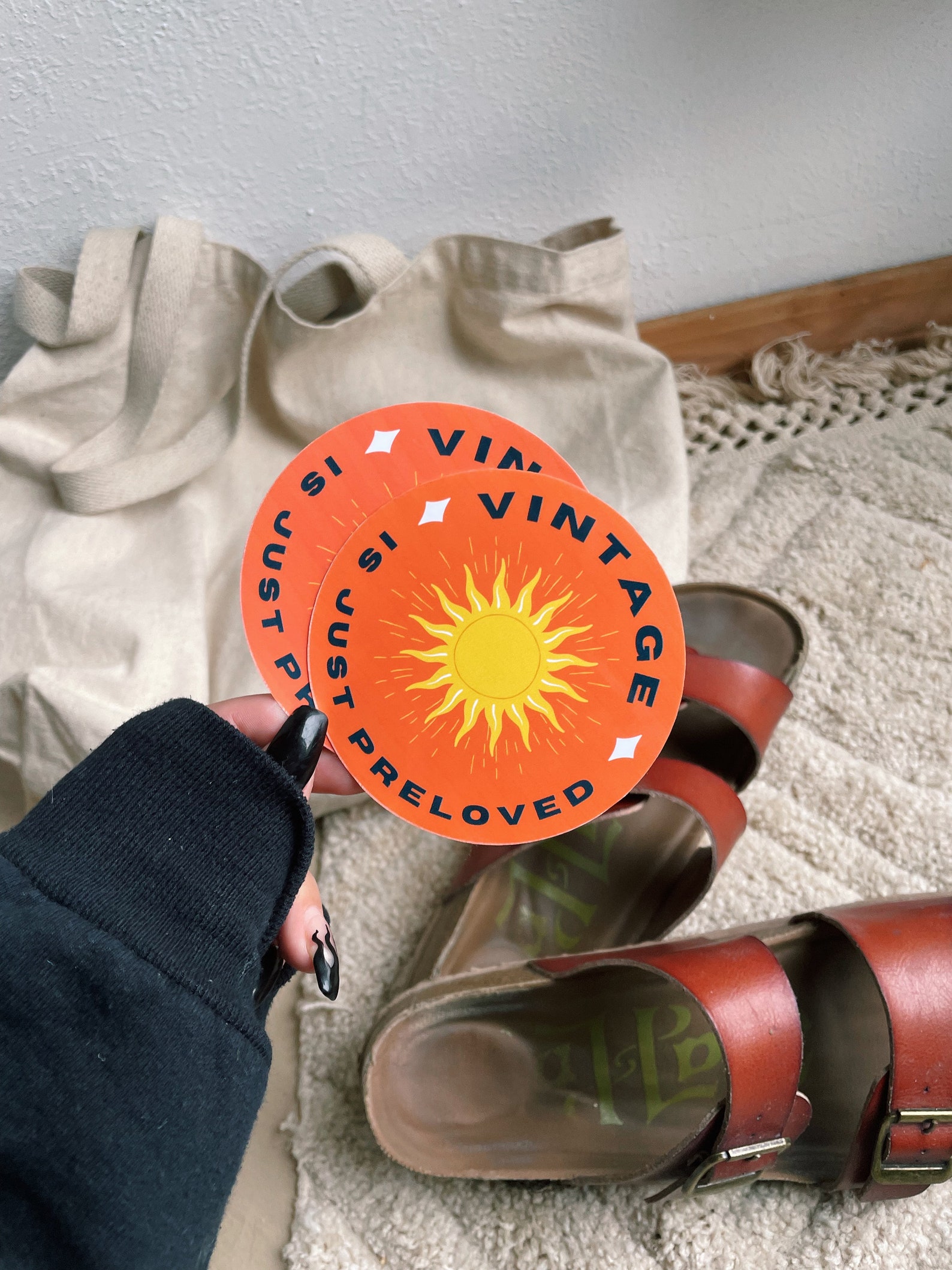 Vintage is Just Preloved Sticker, Trendy Stickers, Vintage Stickers ...