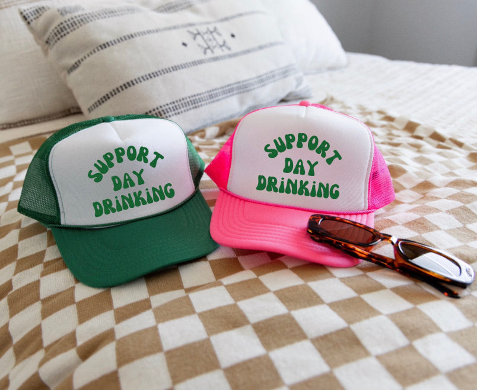 Support Day Drinking Hat Trendy Trucker Hats Y2k Hats Party - Etsy