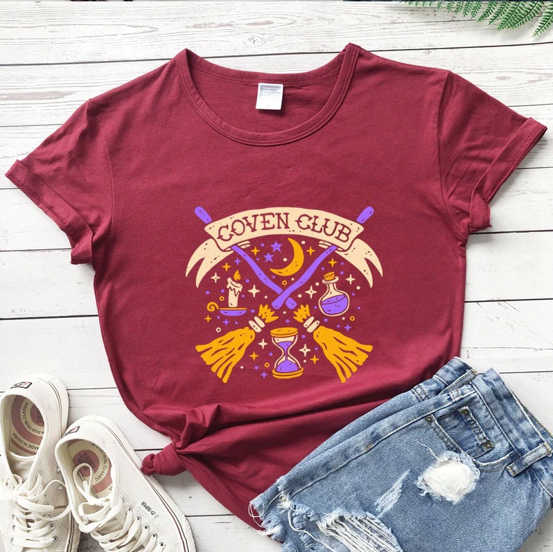 Coven Club Witch 100% Cotton Halloween T-Shirt, Coven Club Shirt, Witch ...