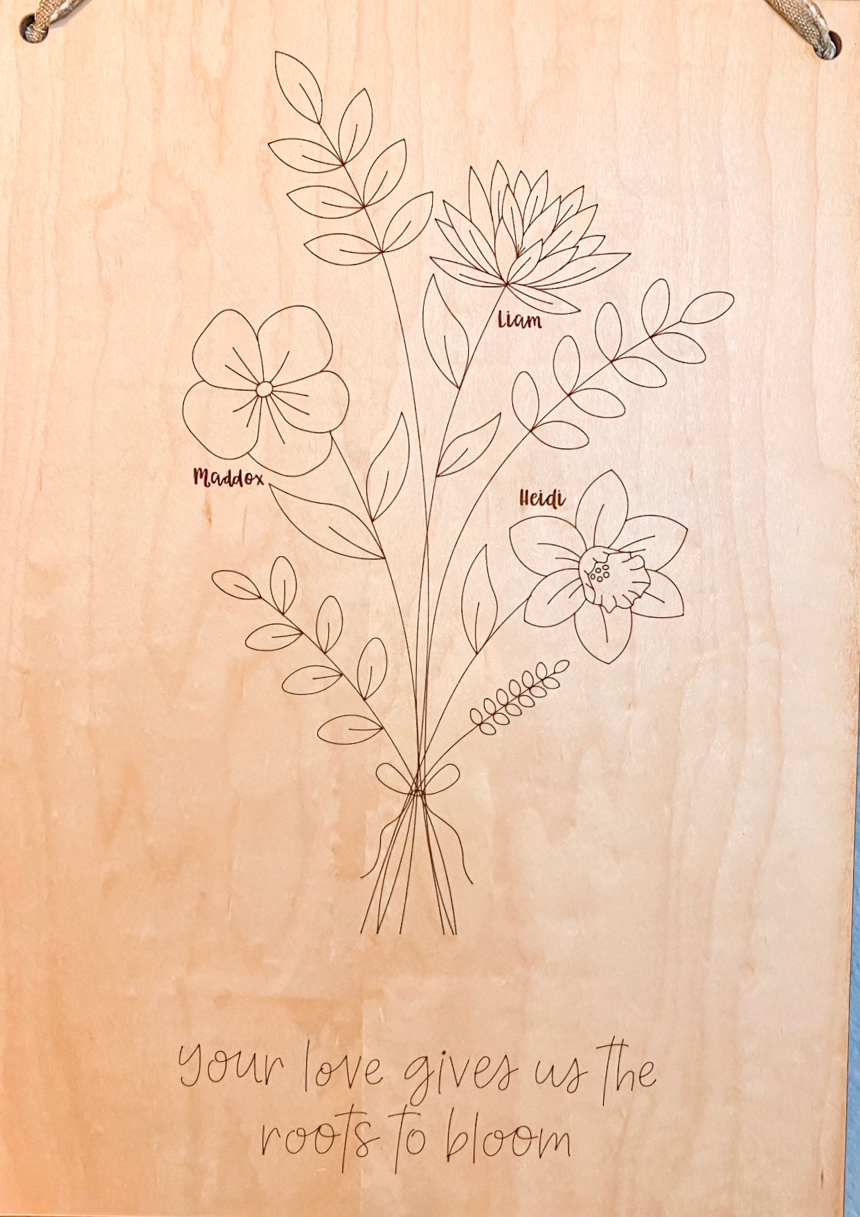 Personalized Wooden Birth Flower Display | Etsy