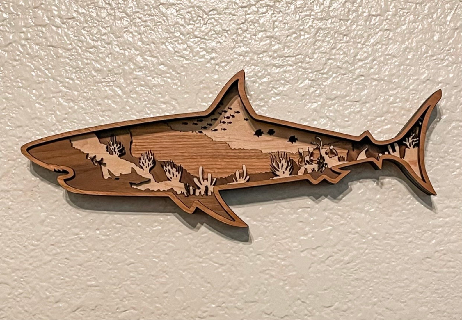 3D Wooden Shark Wall Decor - Etsy