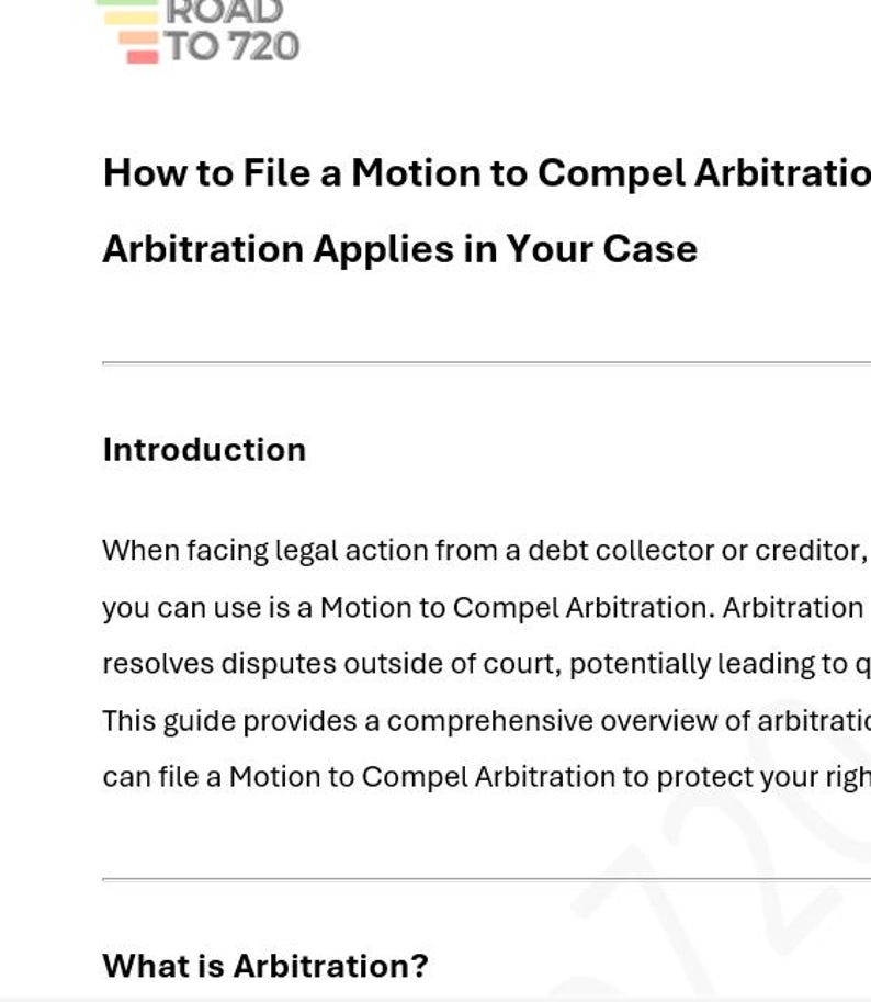 Motion to Compel Arbitration Template Attorney-drafted Fillable Word ...
