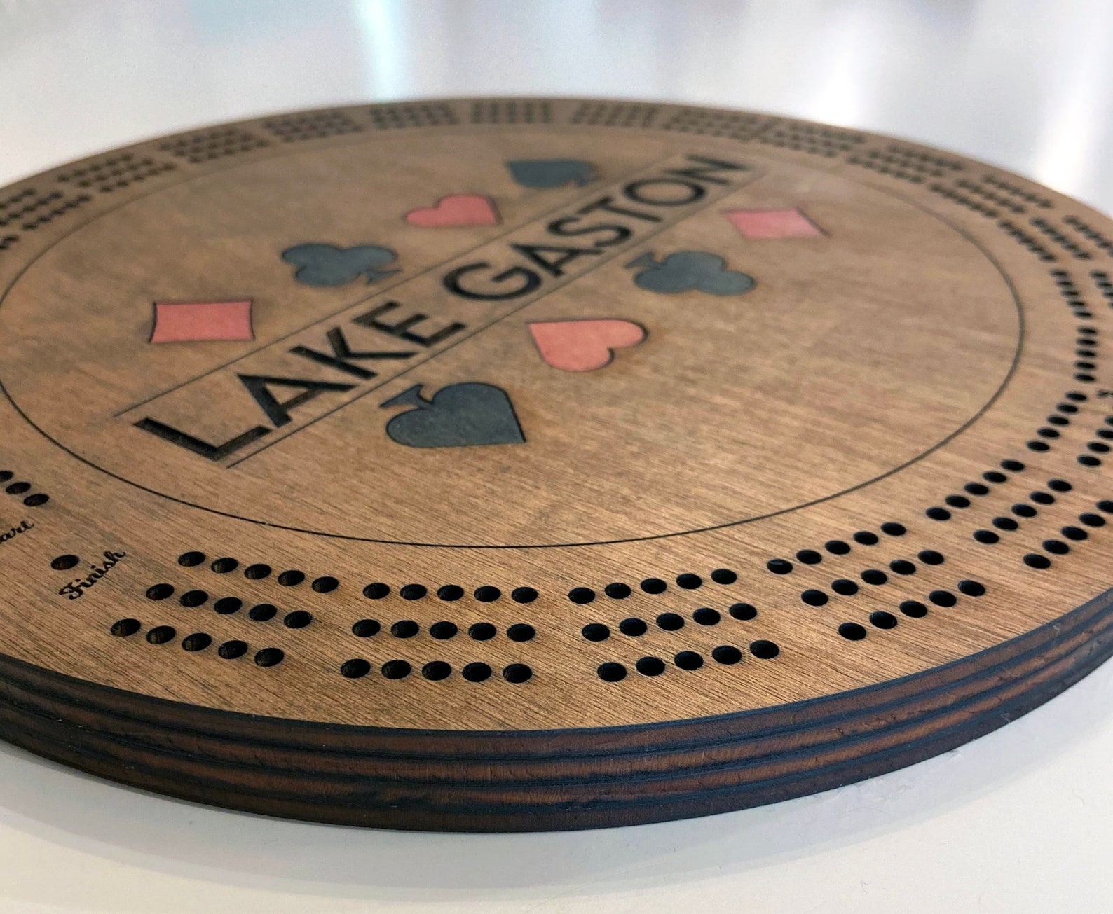 Round Three Track Cribbage Board - Etsy