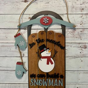 Snowman Sled Sign - Etsy