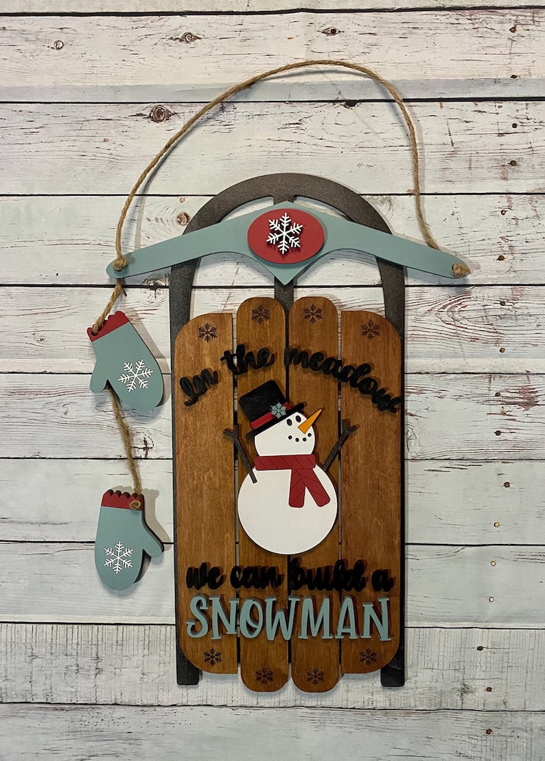 Snowman Sled Sign - Etsy