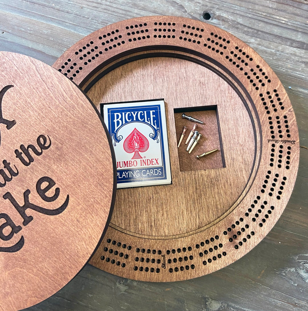 Round Cribbage Board With Storage Compartment - Etsy