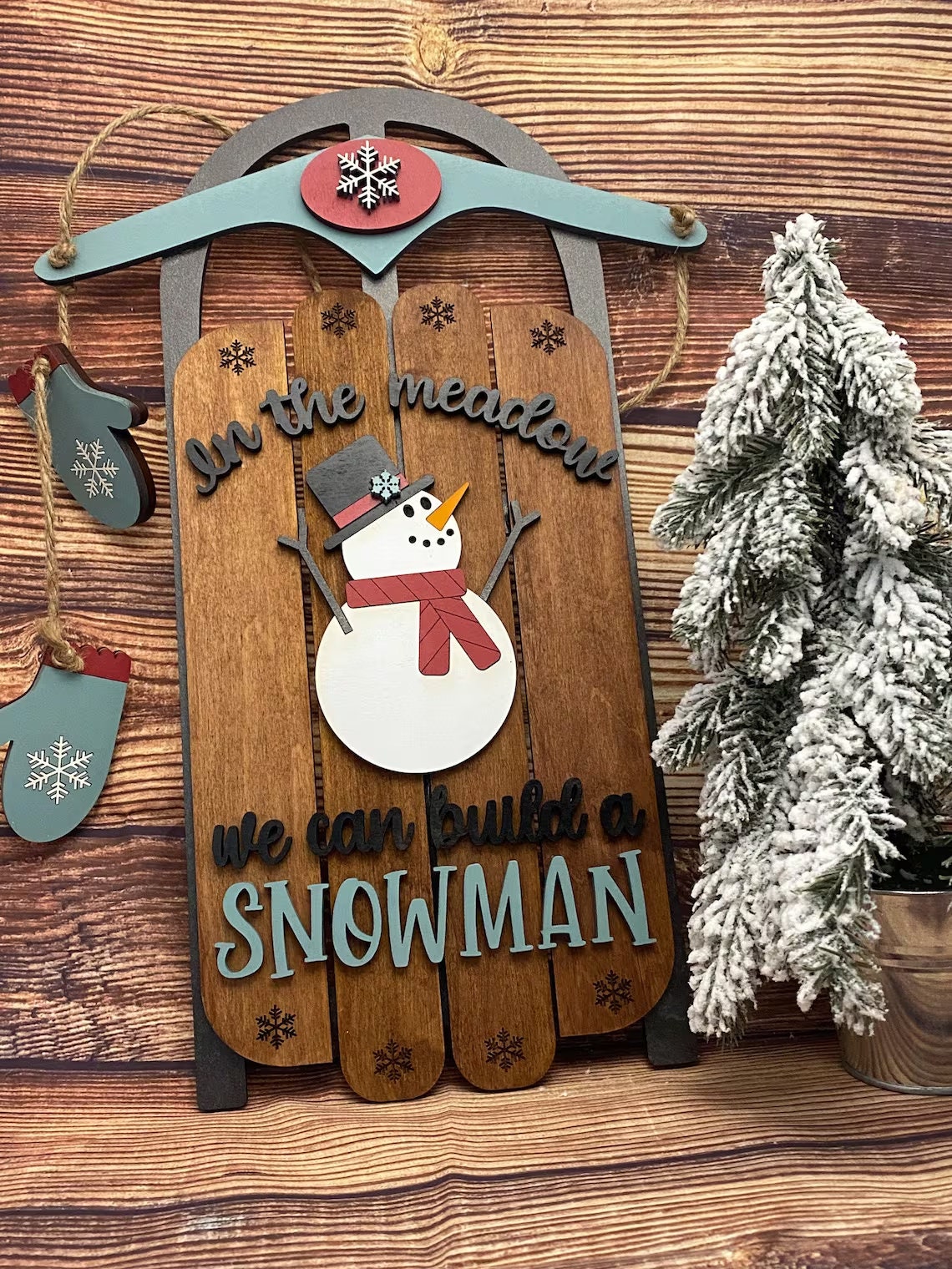 Snowman Sled Sign - Etsy