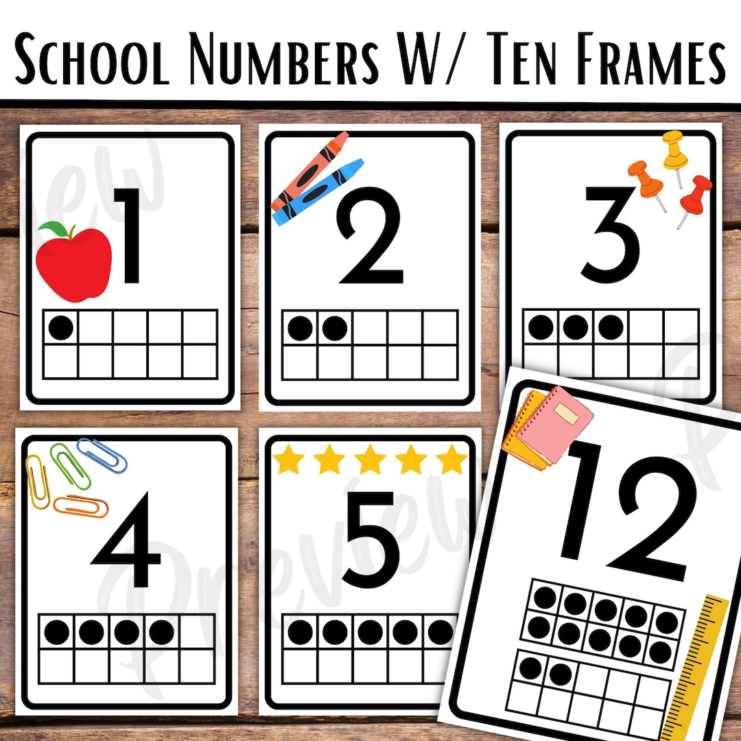 Editable Classroom Number Posters Template With Ten Frames and Counting ...