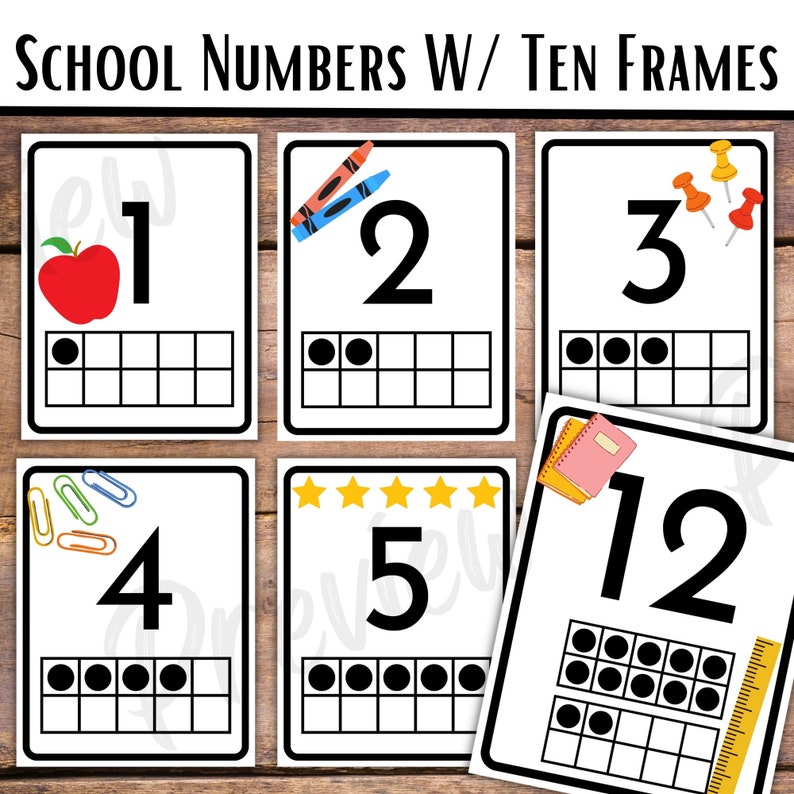 Editable Classroom Number Posters Template With Ten Frames and Counting ...