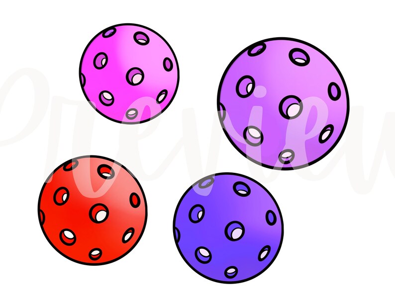 Pickleball Clip Art PNG and SVG Files for Commercial Use in a Greater ...
