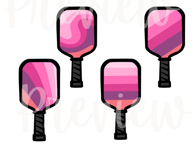Paddles for Pickleball Clip Art PNG Files in Rainbow Colors and SVG ...