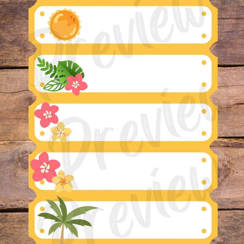 Hawaiian Classroom Decor With Days of the Week Hawaii Luau Class Theme ...
