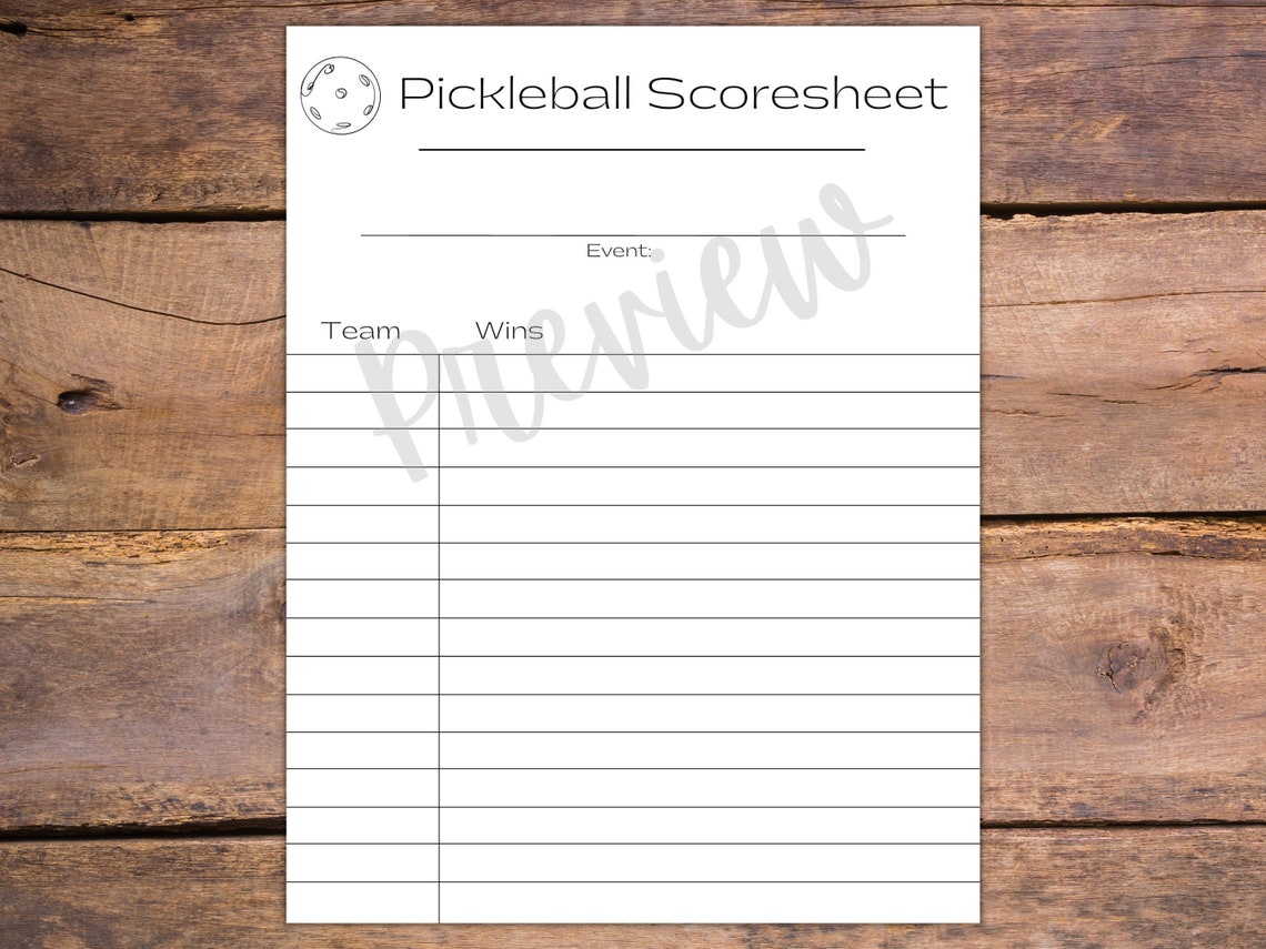Bundle of Pickleball Rule Poster and Pickleball Scoresheet With ...