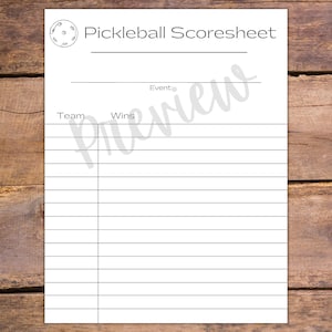 Pickleball Bracket Scoresheet and Award Bundle With Certificate for a ...