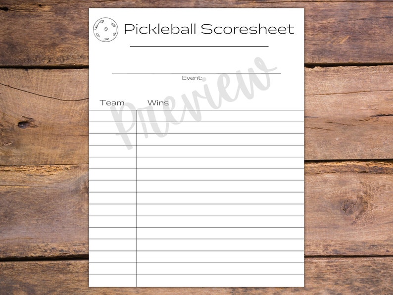 Pickleball Bracket Scoresheet and Award Bundle With Certificate for a ...