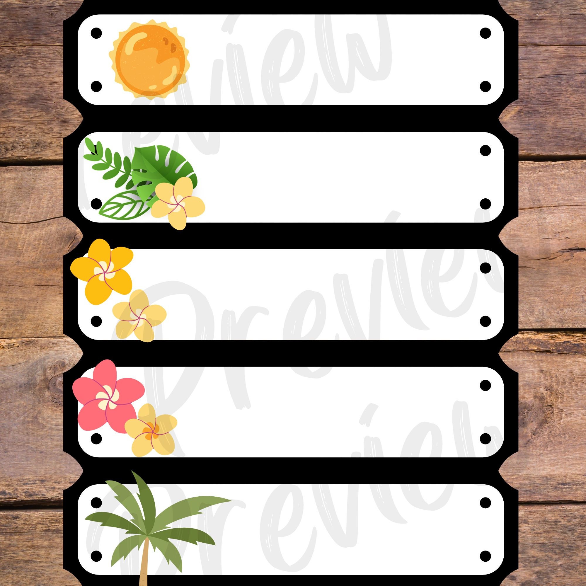 Hawaiian Classroom Decor Days of the Week Hawaii Numbers Schedule Cards ...