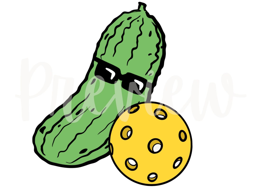 Pickle Clip Art With Pickleball Balls and Paddle for Commercial Use PNG ...