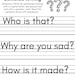 Printable Handwriting Worksheets With Question Sentences and Who, What ...