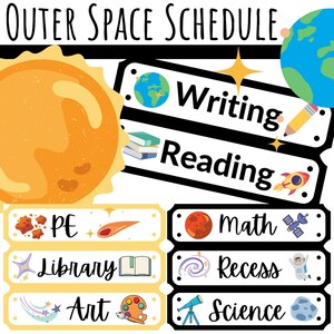 Outer Space Classroom Decor With Days of the Week Daily Schedule ...