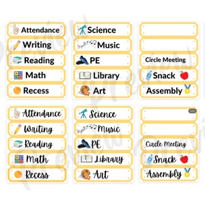 Classroom Schedule Cards Template Editable on Canva Daily Schedule With ...