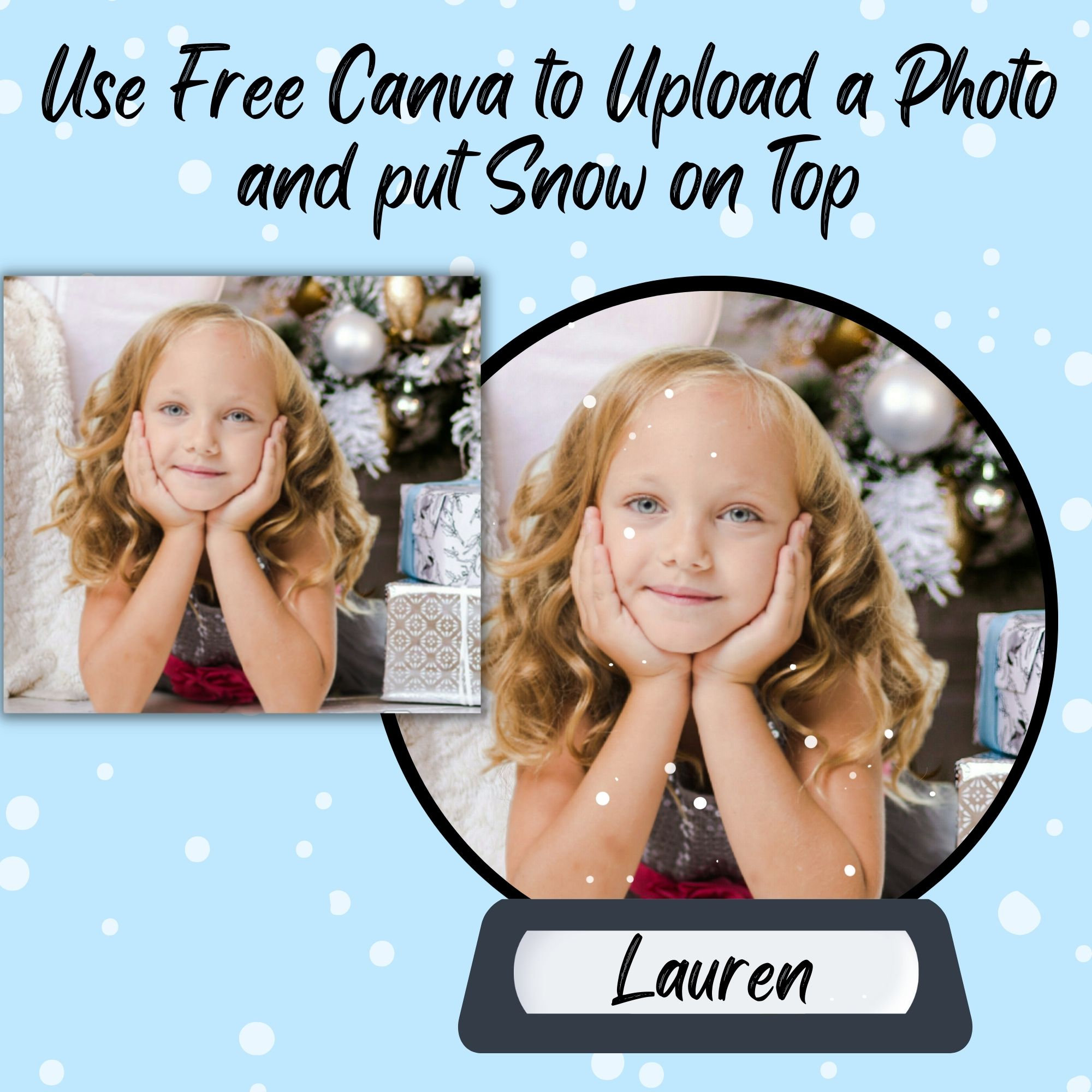 Winter Snow Globe Template Editable on Canva Photo Ornament Gift or ...