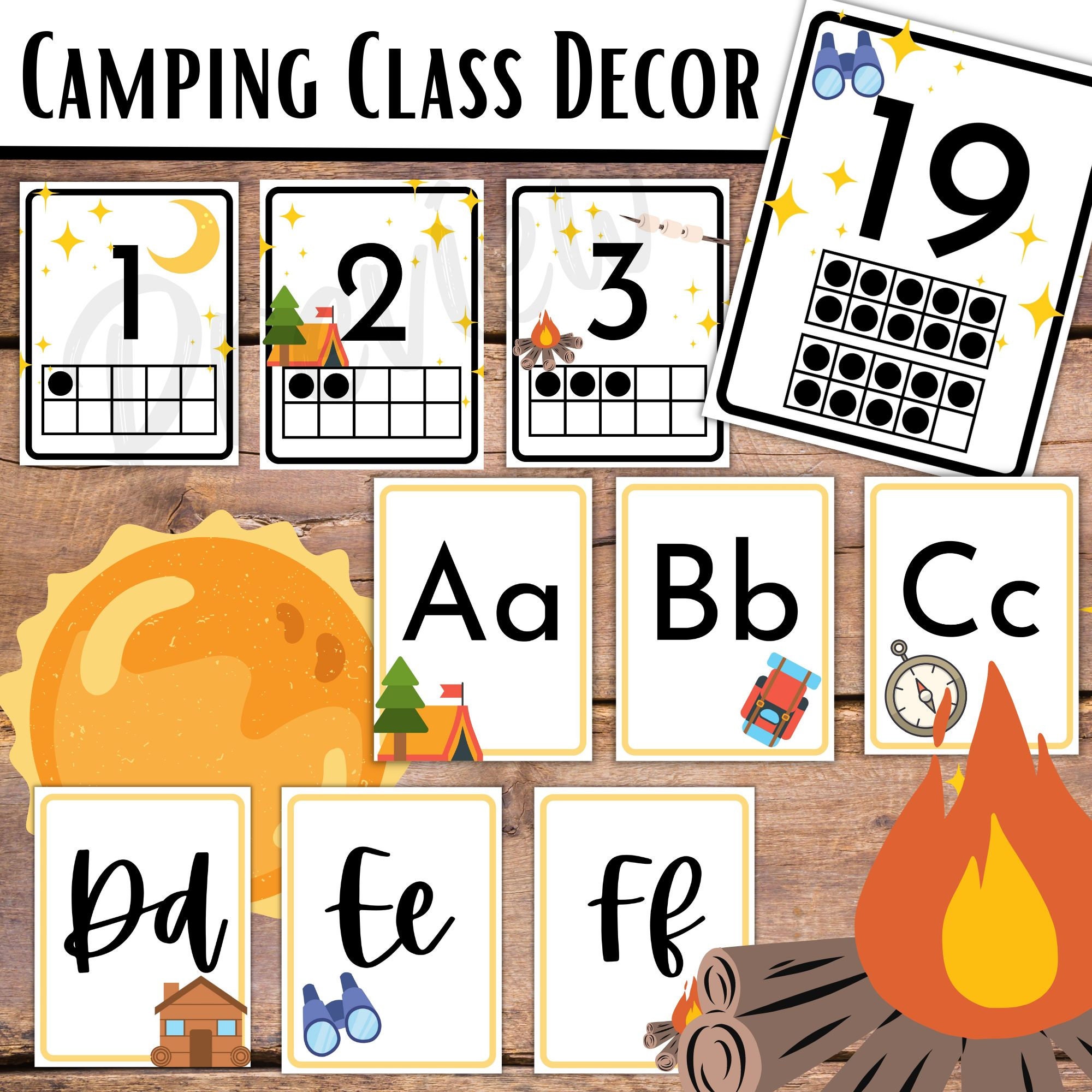 Camping Classroom Decor With Camp Number Posters and Camping Alphabet ...