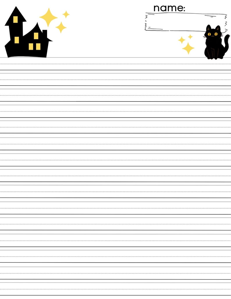 Halloween Paper With Levels of Lined Writing Paper With Spooky Designs ...