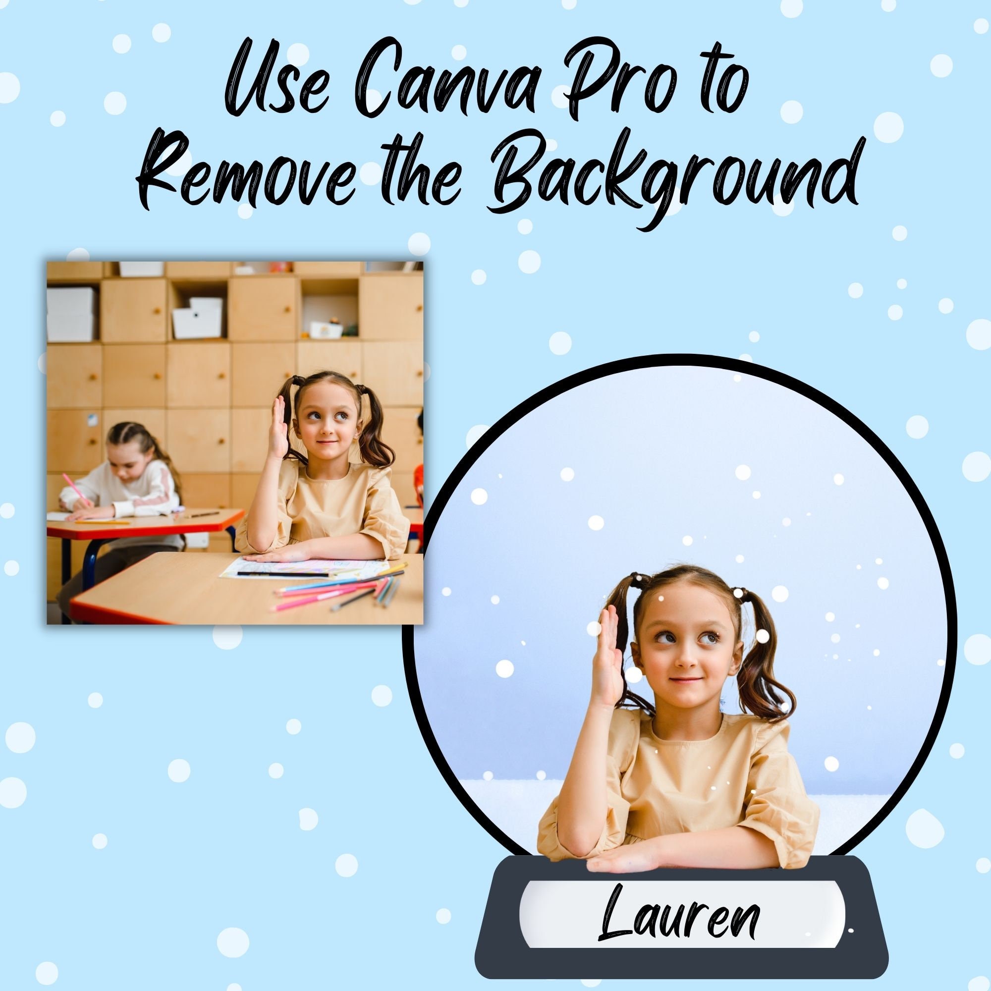 Winter Snow Globe Template Editable on Canva Photo Ornament Gift or ...