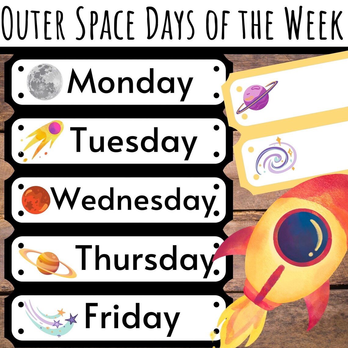 Outer Space Classroom Decor With Days of the Week Daily Schedule ...