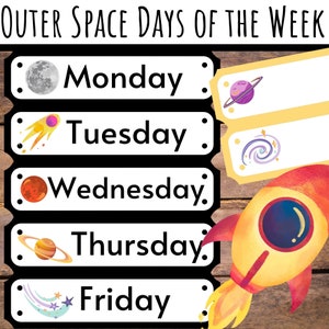 Outer Space Classroom Decor With Days of the Week Daily Schedule ...