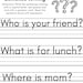 Printable Handwriting Worksheets With Question Sentences and Who, What ...