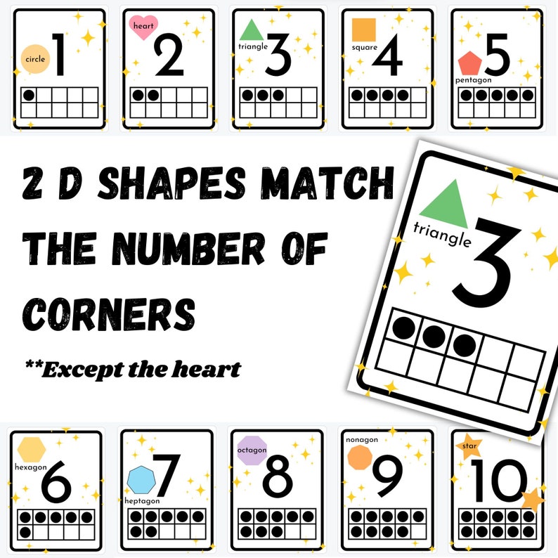 Shape Number Posters With Ten Frames and Counting Dots for Teachers ...