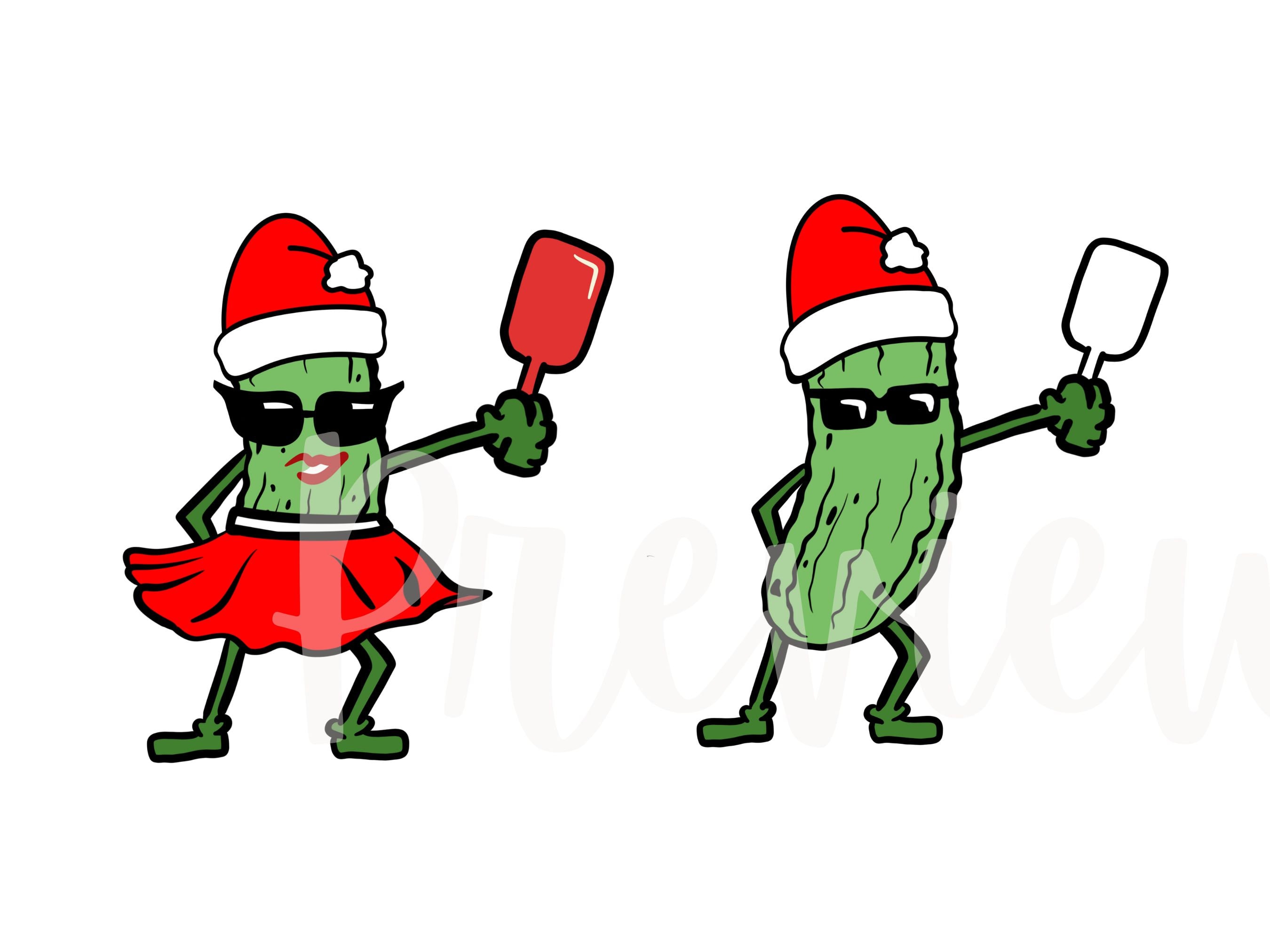 BIG BUNDLE of Christmas Pickleball Clip Art for Holiday Designs With a ...
