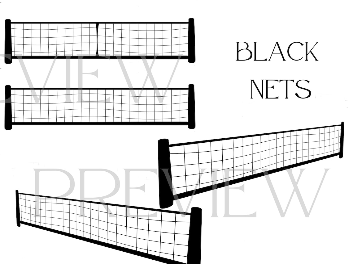 Tennis Clip Art With Nets and Courts Vibrant Tennis Court Clip Art in ...
