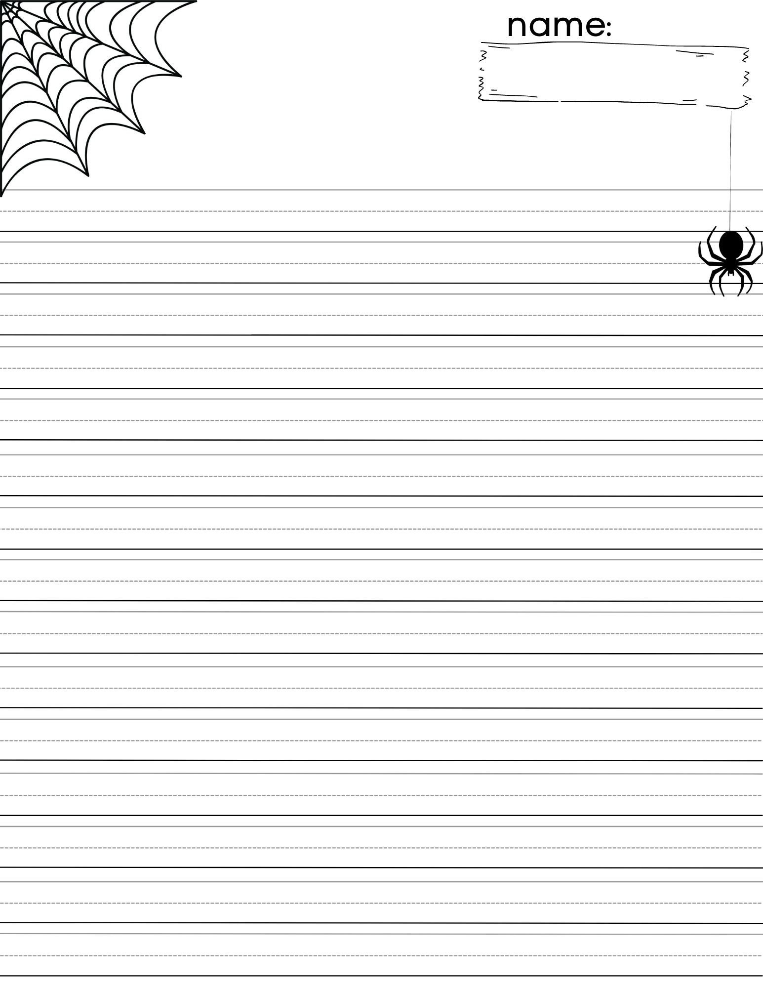 Halloween Paper With Levels of Lined Writing Paper With Spooky Designs ...