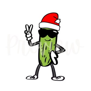 Pickle Art With a Peace Sign, Pickleball Paddle and Santa Hat for Fun ...